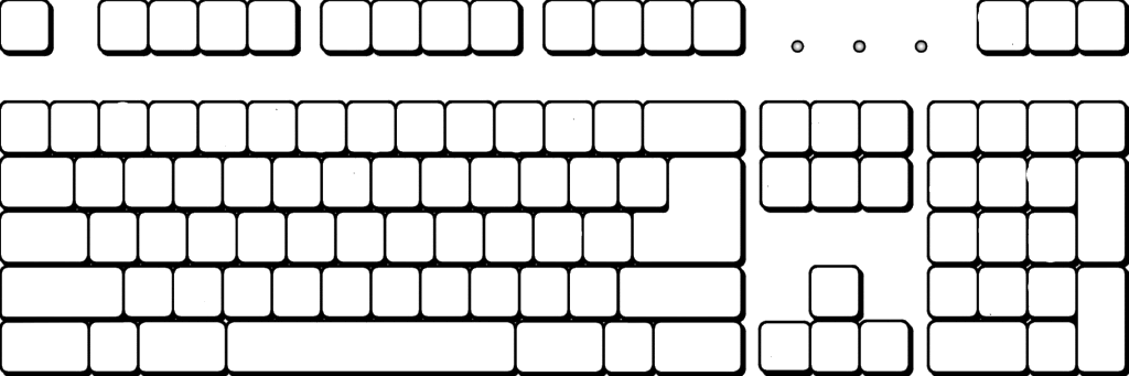 Blank Keyboard Printout White Gold