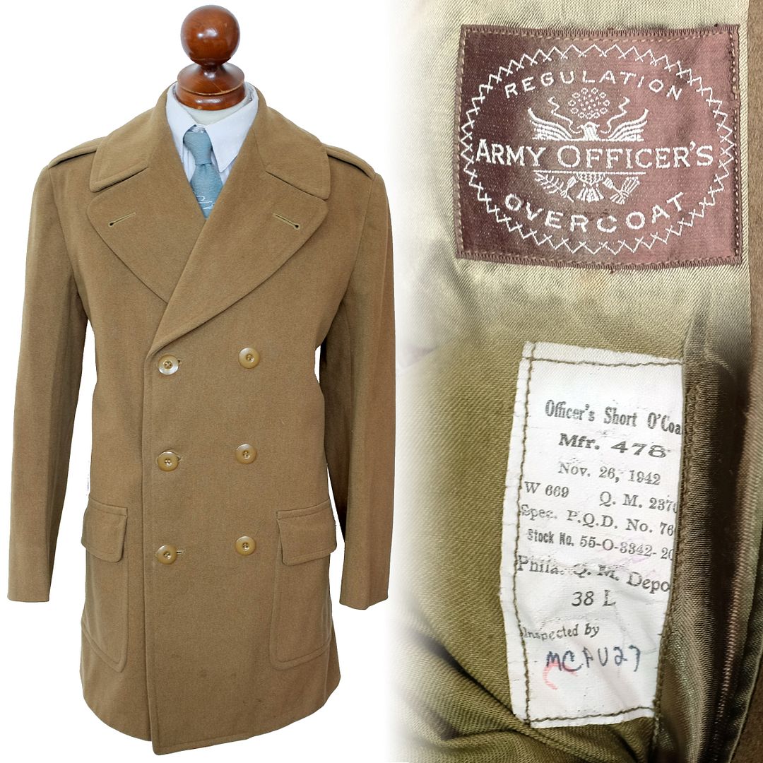 WWII army officer’s short overcoat mackinaw coat | Vintage-Haberdashers ...