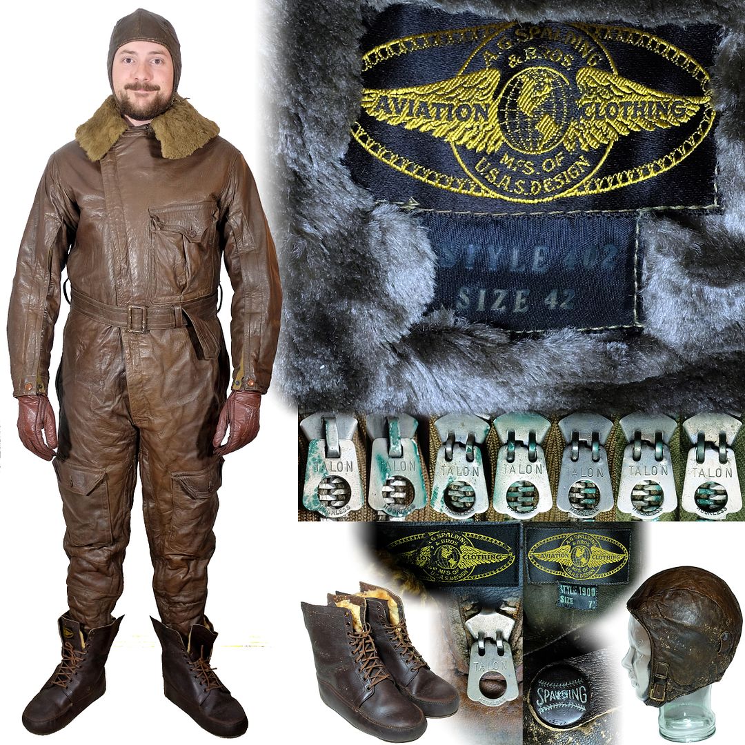 1928-1932 Spalding Aviation Clothing leather flight suit | Vintage ...