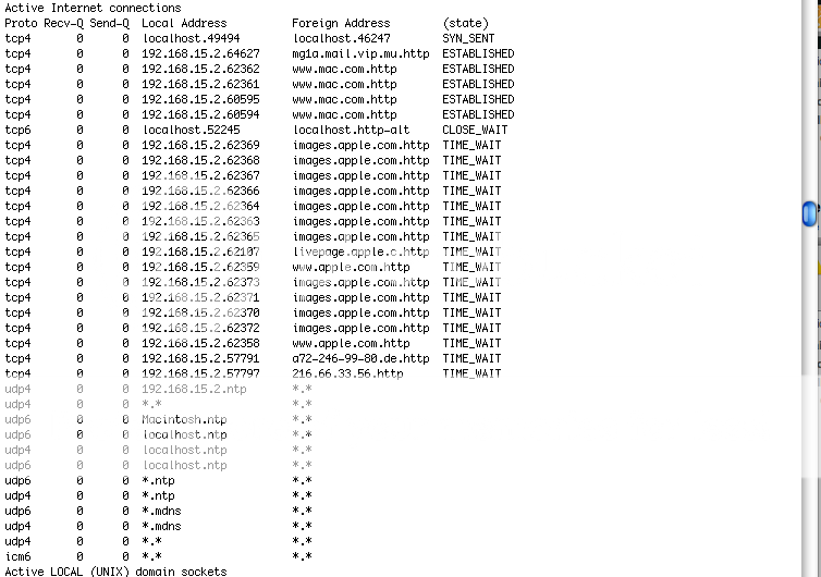 strange connections in netstat - Apple Community