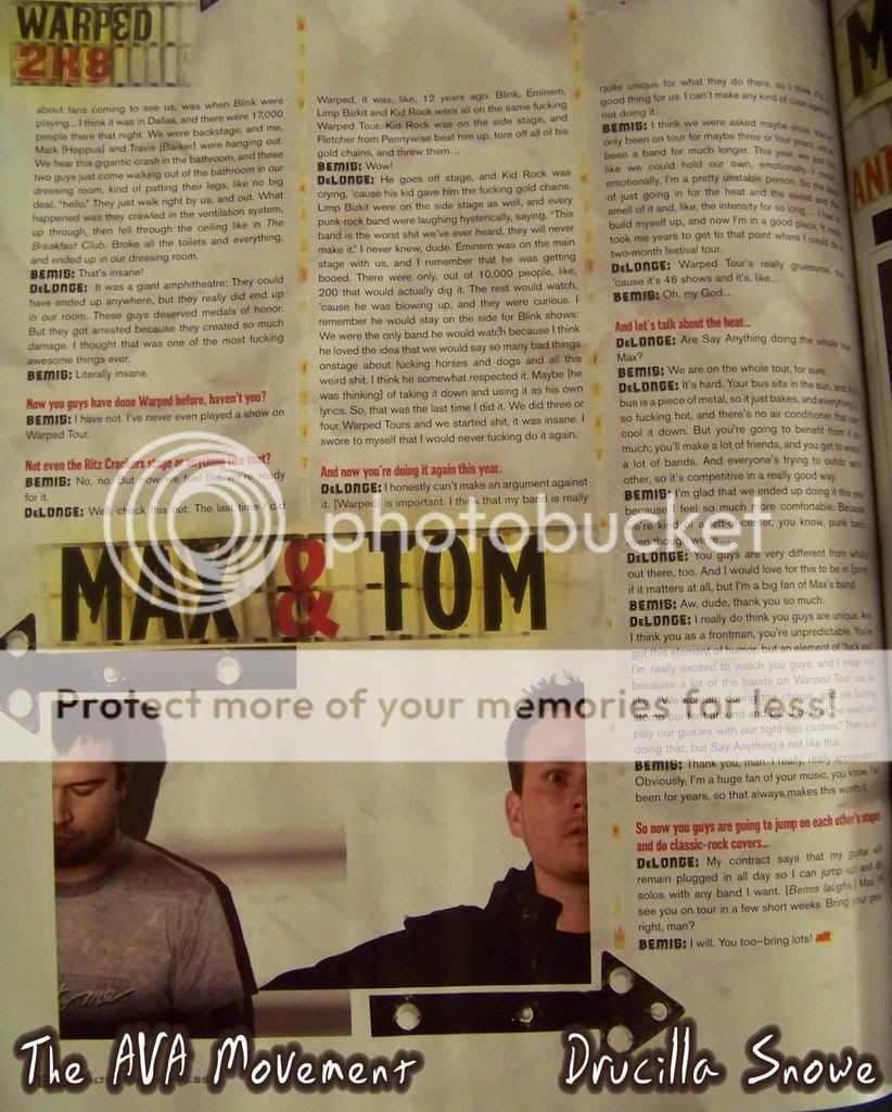 AVA in AP Magazine (August) - Side projects - blink-182online