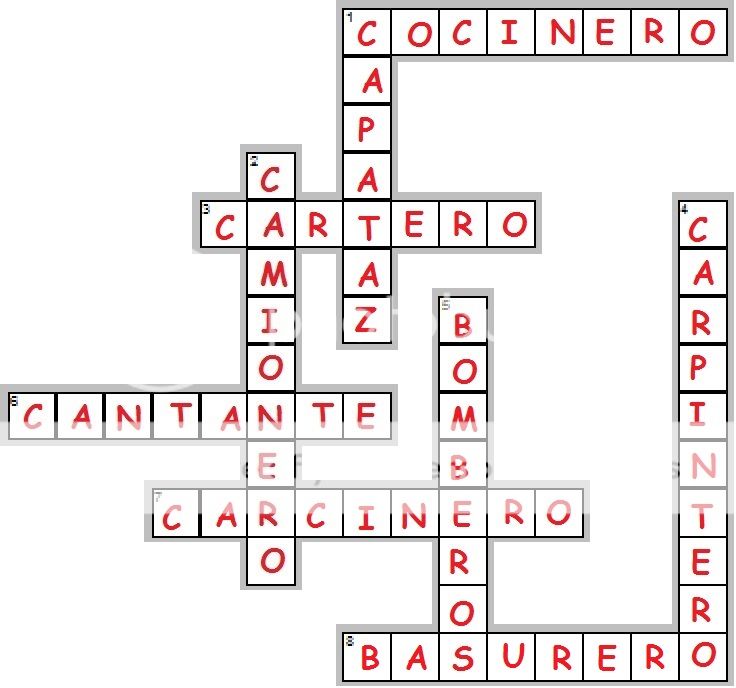 Occupations Part 2B: Crossword Picture Clues | SpanishDictionary.com ...